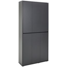 Xora Schuhschrank, Anthrazit, Kunststoff, 20 F&auml;cher, 100x210x34 cm, Garderobe, Schuhaufbewahrung, Schuhschr&auml;nke