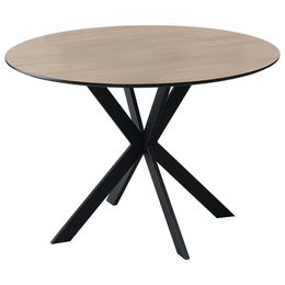 Livetastic Esstisch, Eiche, Metall, Holzwerkstoff, rund, Flachrohr, 110x75x110 cm, Esszimmer, Tische, Esstische, Esstische rund