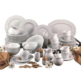 Creatable Kombiservice Arianne, Wei&szlig;, Keramik, 60-teilig, 200 ml,200 ml,400 ml, Essen & Trinken, Geschirr, Geschirr-Sets, Kombiservice