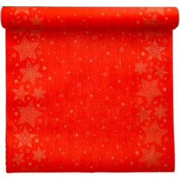 Tischl&auml;ufer Papstar "Christmas Shine", 3 m x 400 mm, stoff&auml;hnlich, Airlaid, rot