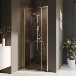 Breuer Dreht&uuml;r 'Elana 2.0' mit Nebenteil f&uuml;r Nische, links goldfarben, 100 x 200 cm