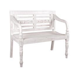 Garden Pleasure Gartenbank 'Moyo' 2-Sitzer Holz wei&szlig; 100 x 90 x 52 cm