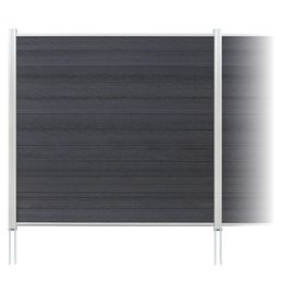 Elephant Zaun-Komplettset 'Roma Line' WPC beige mit Pfosten eloxiert zum Aufschrauben 565 x 180 cm