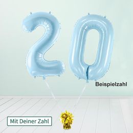 Heliumballon-Geschenk XXL-Zahlen - Pastell Blau | FloraPrima Blumenversand | Blumen und mehr versenden