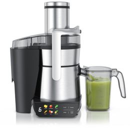arendo Zentrifugenentsafter Zentrifugaler Edelstahl digital Entsafter, Obst & Gem&uuml;se, Farbsymbole, 1000.0 W, 85mm XXL-Schacht, LED-Touch-Display