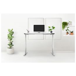 Schaff Schreibtisch elektrisch h&ouml;henverstellbar REC 120x60cm, Tischplatte Weiss mit Gestell Silber120x60