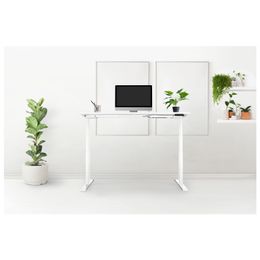 Schaff Schreibtisch elektrisch h&ouml;henverstellbar REC 160x60cm, Tischplatte Weiss mit Gestell Weiss160x60
