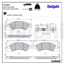 DELPHI Bremsbelagsatz, Scheibenbremse lp2484 f&uuml;r Ford MAZDA