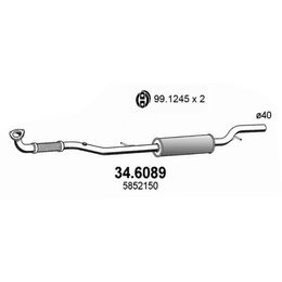 Asso Mittelschalld&auml;mpfer 346089 f&uuml;r Opel Vaughall