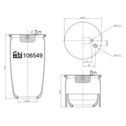 febi bilstein Federbalg, Luftfederung 106549 Hinterachse 130mm f&uuml;r MAN