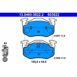 ATE Bremsensatz, Scheibenbremse Bremsensatz-Hinterachse SG00000CYJ Hinterachse voll 238mm 8mm f&uuml;r RENAULT DACIA