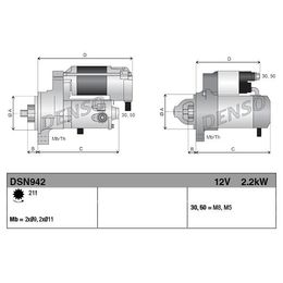 DENSO Starter DSN942 f&uuml;r Peugeot