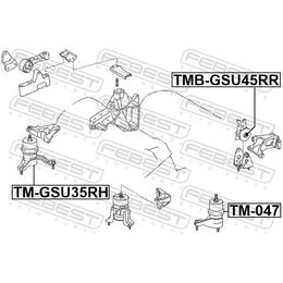 FEBEST Lagerung, Motor tmgsu35rh vorne rechts f&uuml;r TOYOTA