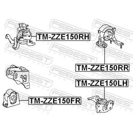 FEBEST Lagerung, Motor tmzze150rr hinten f&uuml;r TOYOTA