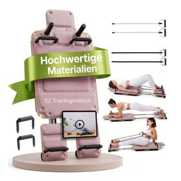 ArtSport&reg; Pilates Reformer Board Movea in Rosa - Ganzk&ouml;rper-Fitnessger&auml;t mit 6 Trainingsb&auml;ndern, Mini Reformer inkl. 52 x Trainingsvideos