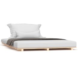 vidaXL Massivholzbett, Braun, Holz, Kiefer, Schlafzimmer, Betten