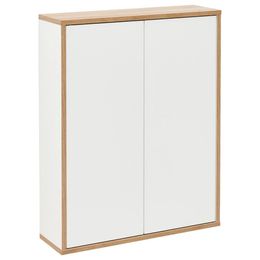 Mid.you H&auml;ngeschrank, Wei&szlig;, Glas, 2 F&auml;cher, 60x75x20.1 cm, Badezimmer, Badezimmerschr&auml;nke, H&auml;ngeschr&auml;nke