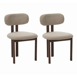 Livetastic Stuhl-Set Miyo Walnuss, Sand, Metall, Textil, 50x80x52 cm, Esszimmer, St&uuml;hle, Esszimmerst&uuml;hle, Esszimmerst&uuml;hle-Set