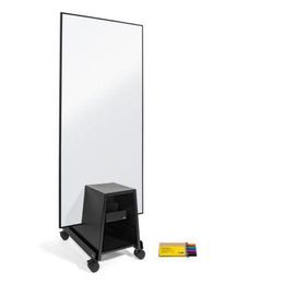 Sigel Whiteboard Set Meet up Single-use, 1 x Whiteboard mit B 1800 x H 900 mm, magnethaftend, wei&szlig;/schwarz, 1 x mobiler Stand und 4 x Board-Marker