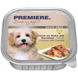 Premiere Petit P&acirc;t&eacute; Nassfutter Hund, Adult, Huhn und Karotten 44x150 g