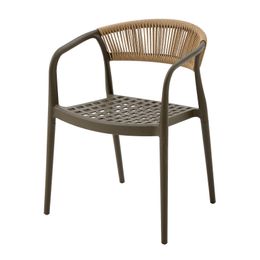 casa pura Gartenstuhl Solaro UV-best&auml;ndiges PP & handgeflochtene Seil-R&uuml;ckenlehne Anthrazit