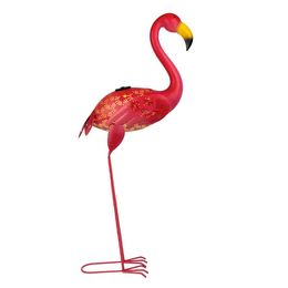 Ambia Garden Solarleuchte Flamingo, Pink, Metall, Kunststoff, warmwei&szlig;, 85 cm, mit Schalter, Lampen & Leuchten, Au&szlig;enbeleuchtung, Solarleuchten