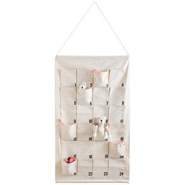 X-Mas Adventskalender, Natur, Textil, 71x123 cm, zum Bef&uuml;llen, H&auml;ngen, Dekoration, Weihnachtsdekoration, Winterdeko