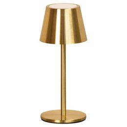 Akku-Tischleuchte Salerno, Messing, Metall, warmwei&szlig;, kaltwei&szlig;, tageslichtwei&szlig;, 20 cm, tragbar, Farbtemperaturwechsler, einfach zu transportieren, kabellos, aufladbar &uuml;ber Usb, transportabel, Lampen & Leuchten, Innenbeleuchtung, Leuchten nach R&auml;umen, Schlafzimmerlampen