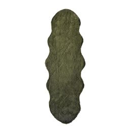 Ambia Home Kunstfell, Gr&uuml;n, Fell, Tierform, 60x180 cm, Bsci, Oeko-Tex&reg; Standard 100, pflegeleicht, Teppiche & B&ouml;den, Teppiche, Fellteppiche