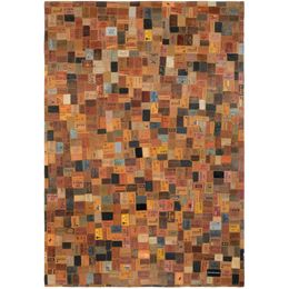 Novel Lederteppich, Mehrfarbig, Leder, Echtleder, Vintage-Leder, Patchwork, rechteckig, 70x140 cm, f&uuml;r Fu&szlig;bodenheizung geeignet, pflegeleicht, Teppiche & B&ouml;den, Teppiche, Moderne Teppiche