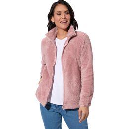 Damen Fleecejacke in Teddy-Optik hortensie, Gr&ouml;&szlig;e 36