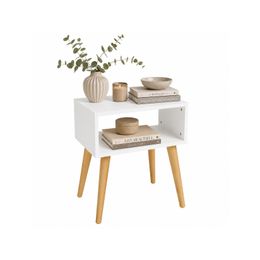 Vcm Beistelltisch Nachttisch mit offenem Ablagefach, 45 x 30 x 56 cm, Holzoptik, modernes Retro-Design - Singol M