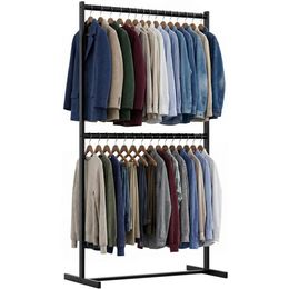 CLP Kleiderst&auml;nder, Schwarz, Metall, 100x185x50 cm, Garderobe, Garderobenst&auml;nder