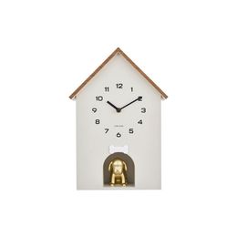 Karlsson Wanduhr Modern Doggy, Greige, Kunststoff, 26.5x36.5x11.5 cm, Schlagwerk, Dekoration, Uhren, Wanduhren