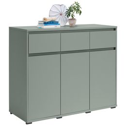 Carryhome Sideboard, Graugr&uuml;n, Kunststoff, 2 F&auml;cher, 3 Schublade(n) Schubladen, 120.1x102.8x48 cm, Wohnzimmer, Kommoden & Sideboards, Sideboards