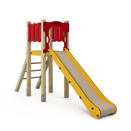 Spielplatz Rutsche PRO Joy aus Massivholz - Robuste Kinder-Gartenrutsche mit 120 cm Podesth&ouml;he f&uuml;r &ouml;ffentliche Bereiche und Spielpl&auml;tze - Wickey