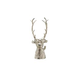 HOME STORY Figur Hirsch mit Pfeife &brvbar; silber &brvbar; Aluminium &brvbar; Ma&szlig;e (cm): B: 20,5 H: 44 T: 27.0 &raquo; H&ouml;ffner
