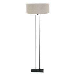 Steinhauer Stehlampe Stang, verstellbar, rechteckiger Rahmen, grauer Stoffschirm Metallgestell, klassischer Stil, H&ouml;he 160 cm, E27, dimmbar