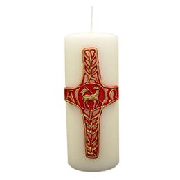 Osterkerze &raquo;Lamm, Alpha & Omega&laquo;