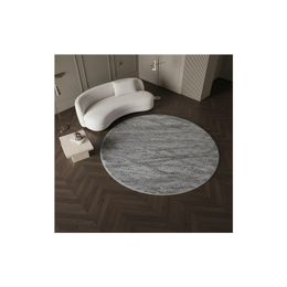 KADIMA DESIGN Teppich Hochflor TALFER in Grau, im Boho-Stil, aus Polypropylen, &Oslash; 160 cm