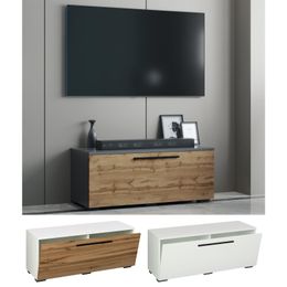 Vcm TV M&ouml;bel Lowboard Fernsehschrank mit breiter Klappt&uuml;r Ma&szlig;e H. 39 x B. 95 x T. 40 cm Fernseh M&ouml;bel &ndash; Arila S