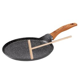 Stoneline Back to Nature Crepe Pfanne Induktion 25 cm, mit Teigverteiler, beschichtet mit echten Steinpartikeln, grau, Pancake Pfanne, Palatschinken Pfanne und Crepepfanne