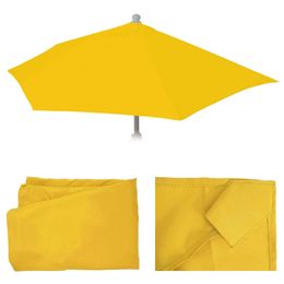 MCW Ersatz-Bezug f&uuml;r Sonnenschirm halbrund Lorca, Sonnenschirmbezug Ersatzbezug, 300cm Stoff/Textil UV 50+ ~ gelb