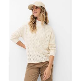 Brax Damen Strickpullover Style LESLEY dark ecru, Altwei&szlig;, Gr. 44