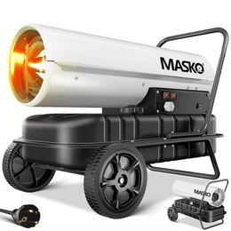 Masko&reg; Heizkanone 30kW Diesel Bautrockner Bauheizer Hei&szlig;luftgenerator Heizgebl&auml;se 34L Tank mit Thermostat &Ouml;lheizer Luftstrom 750m&sup3;/h/Stunde &Ouml;lbeheizung Heizl&uuml;fter Heizstrahler