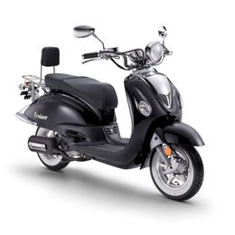 LuXXon Motorroller Cruiser - Retro City Roller Vintage mit 50 ccm - 3 PS f&uuml;r max. 45 kmh, E5, schwarz