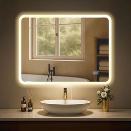 CLP Wandspiegel, Klar, Glas, Rechteckig, 80x60x3.5 cm, Spiegel, Wandspiegel