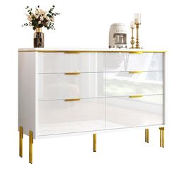 Flieks Sideboard, Wei&szlig;, Holzwerkstoff, 40x85.5x120 cm, Wohnzimmer, Kommoden & Sideboards, Sideboards