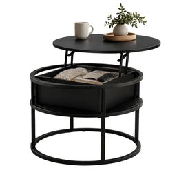 Home Collective Couchtisch, Schwarz, Metall, Rund, 60x48x60 cm, Wohnzimmer, Wohnzimmertische, Couchtische