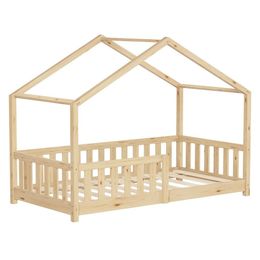 Ml-Design Hausbett, Beige, Holz, Kiefer, Rechteckig, 80x160 cm, Kinderzimmer & Jugendzimmer, Kinderm&ouml;bel, Kinderbetten, Hausbetten